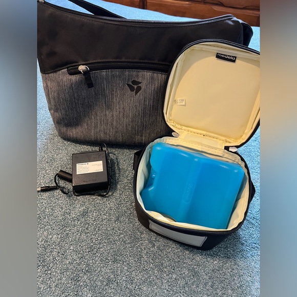 Medela | Other | Medela Gray And Black Bag With Blue Cooler | Poshmark